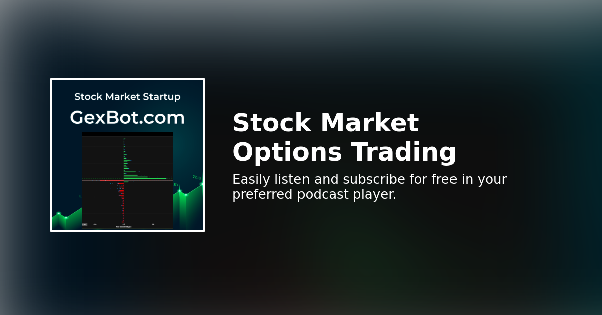 109: Stock Market Startup: GexBot.com - Stock Market Options Trading